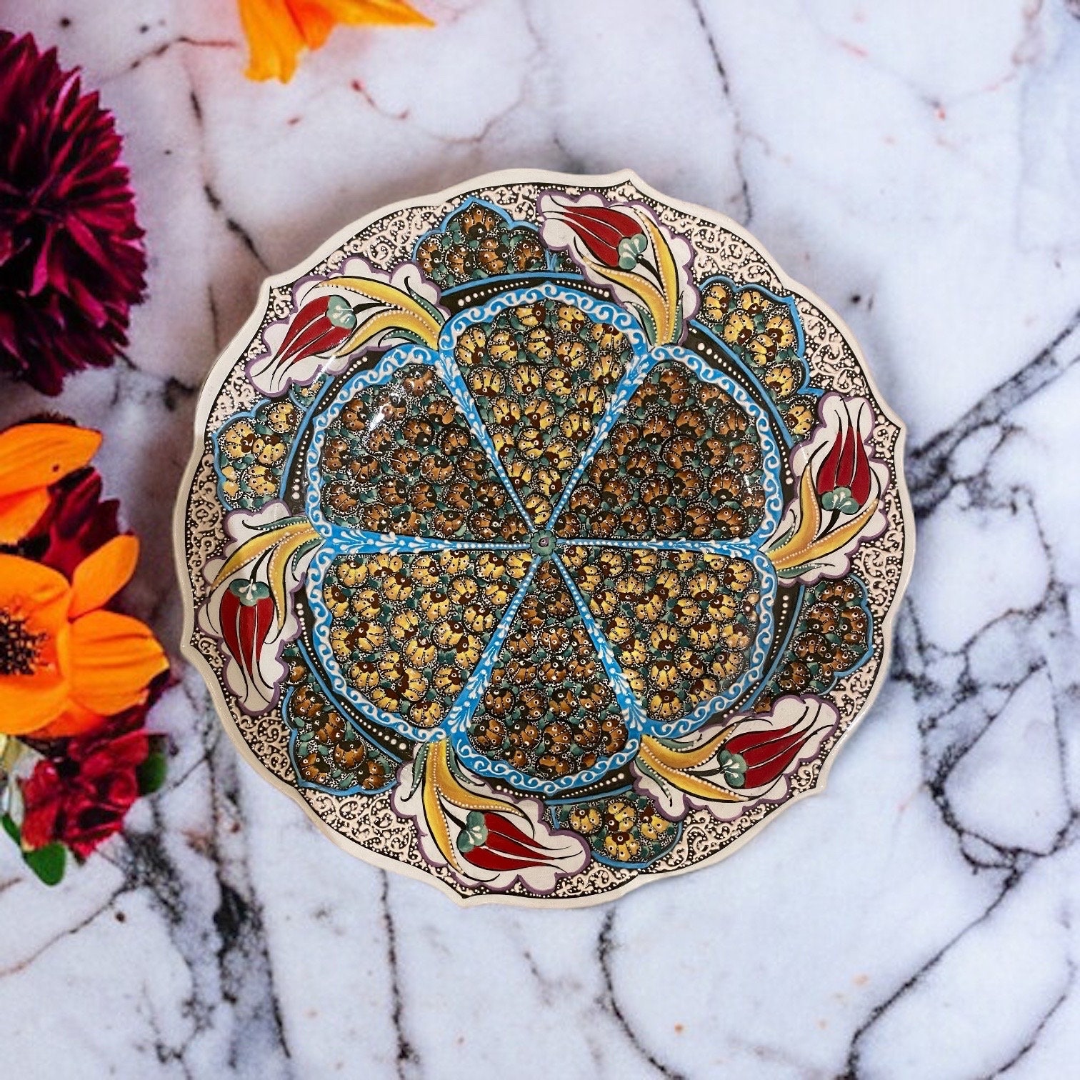 12'' Turkish Wall Plate, Colourful Wall Decor, Decorative Plate for ...