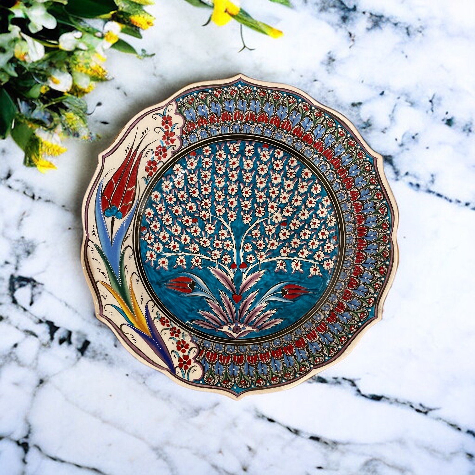 12'' Turkish Wall Plate, Colourful Wall Decor, Decorative Plate for ...