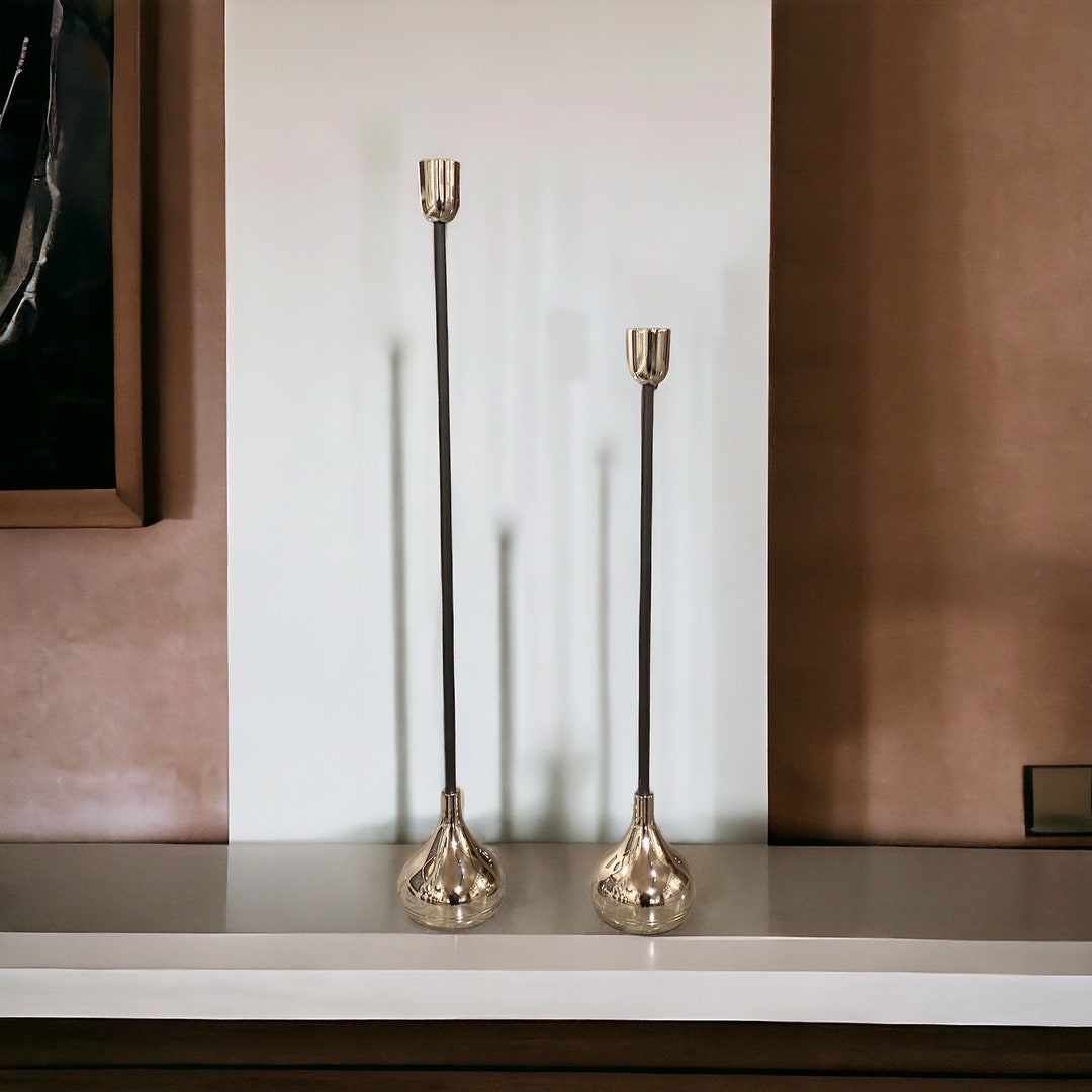 Silver Candlestick, Set of 2 Candlestick for Dining Table, Candlestick ...