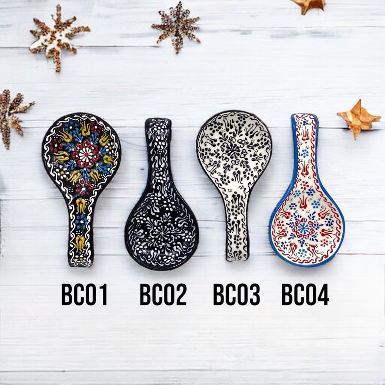 Spoon Rest, Turkish Ceramic Spoon Holder, Handmade Spoon Holder for ...