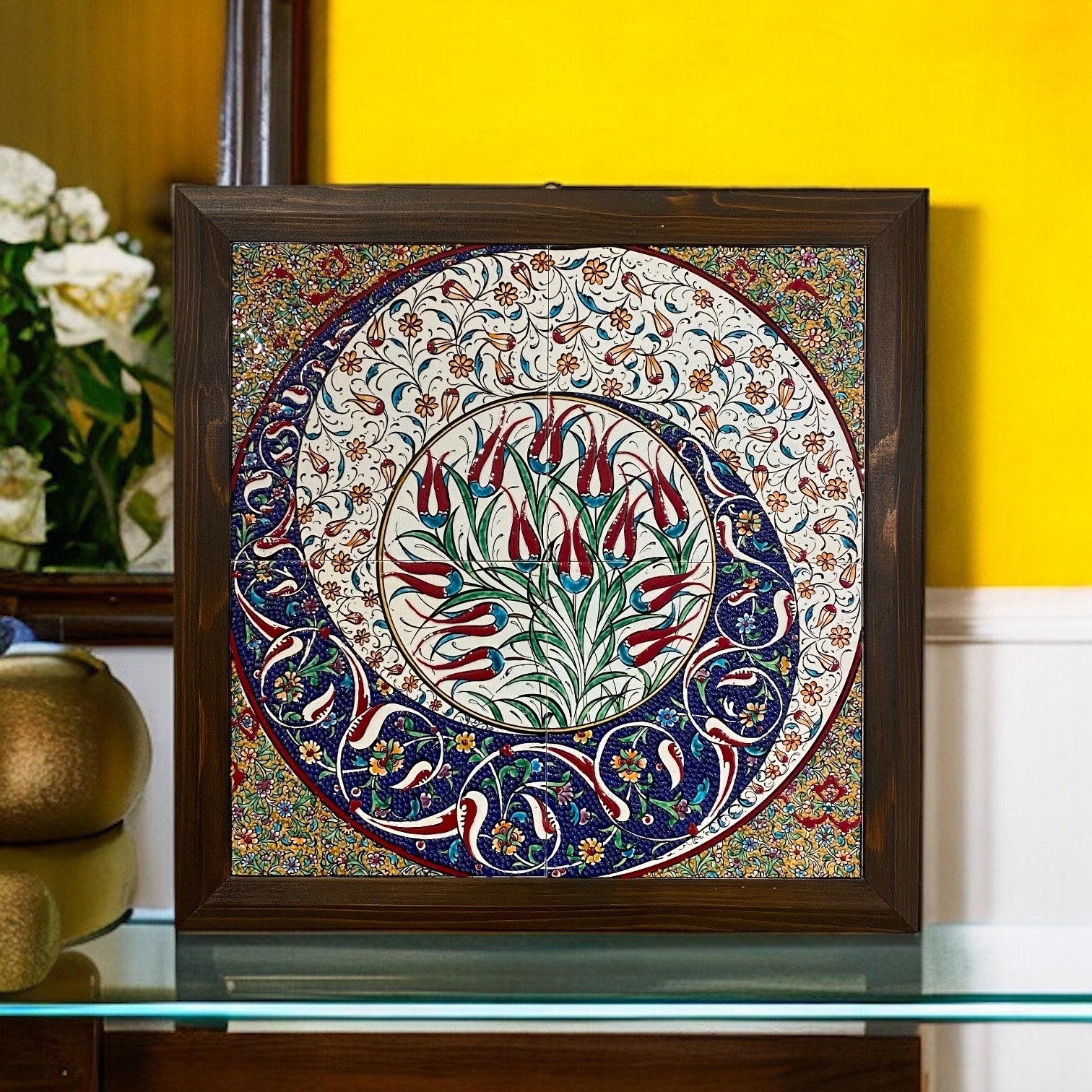 18.8'' Turkish Wall Tile Colourful Wall Decor - Etsy