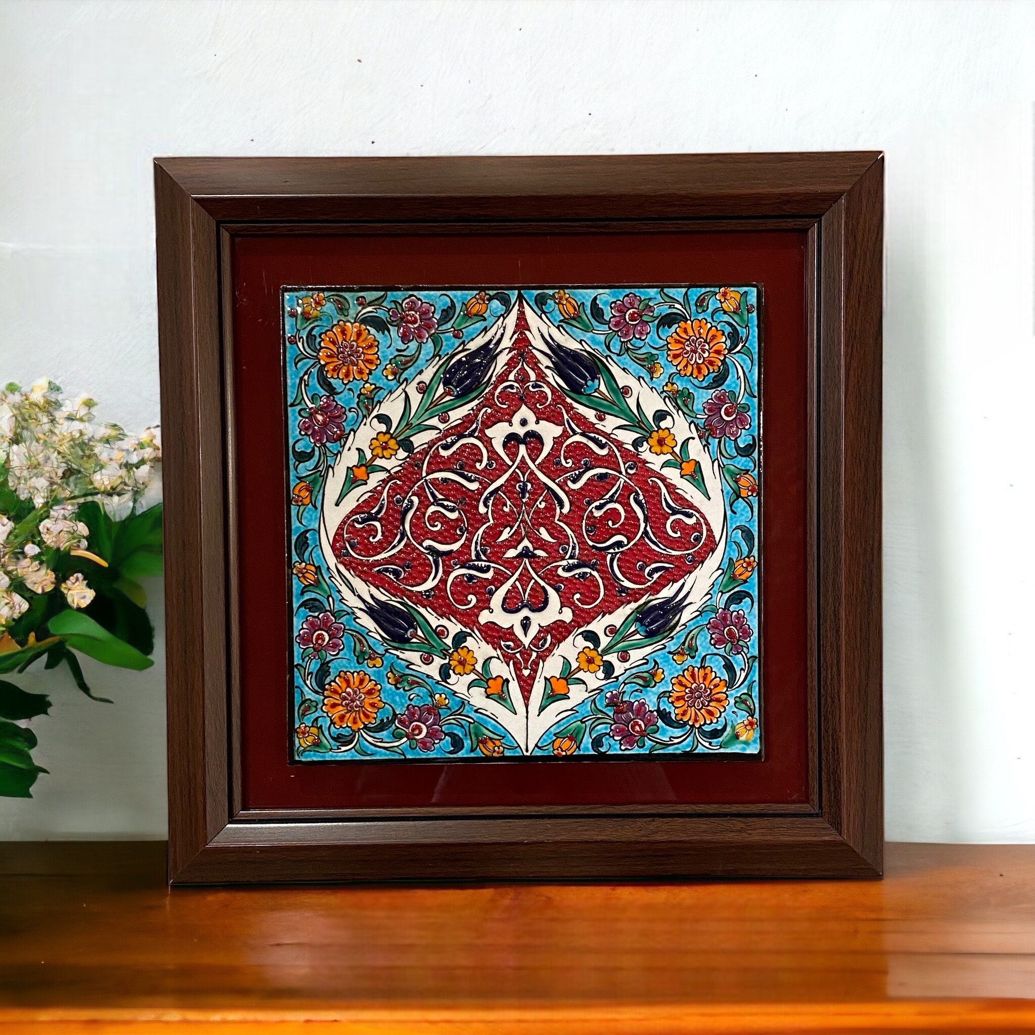 Turkish Wall Tile, Colourful Wall Decor, Decorative Tile for Hanging ...