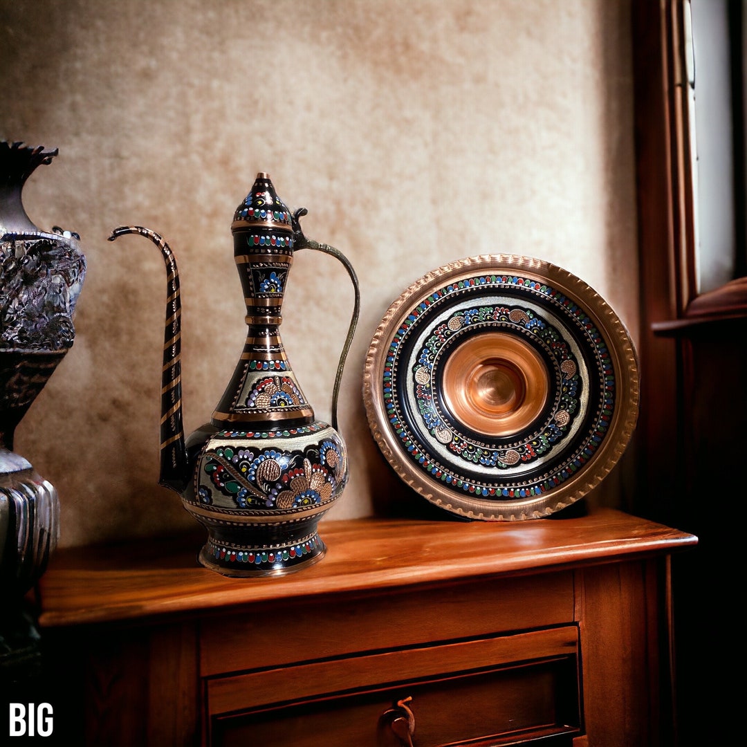 Traditional Turkish Pitcher, Handmade Pitcher, Vintage Copper Pitcher ...