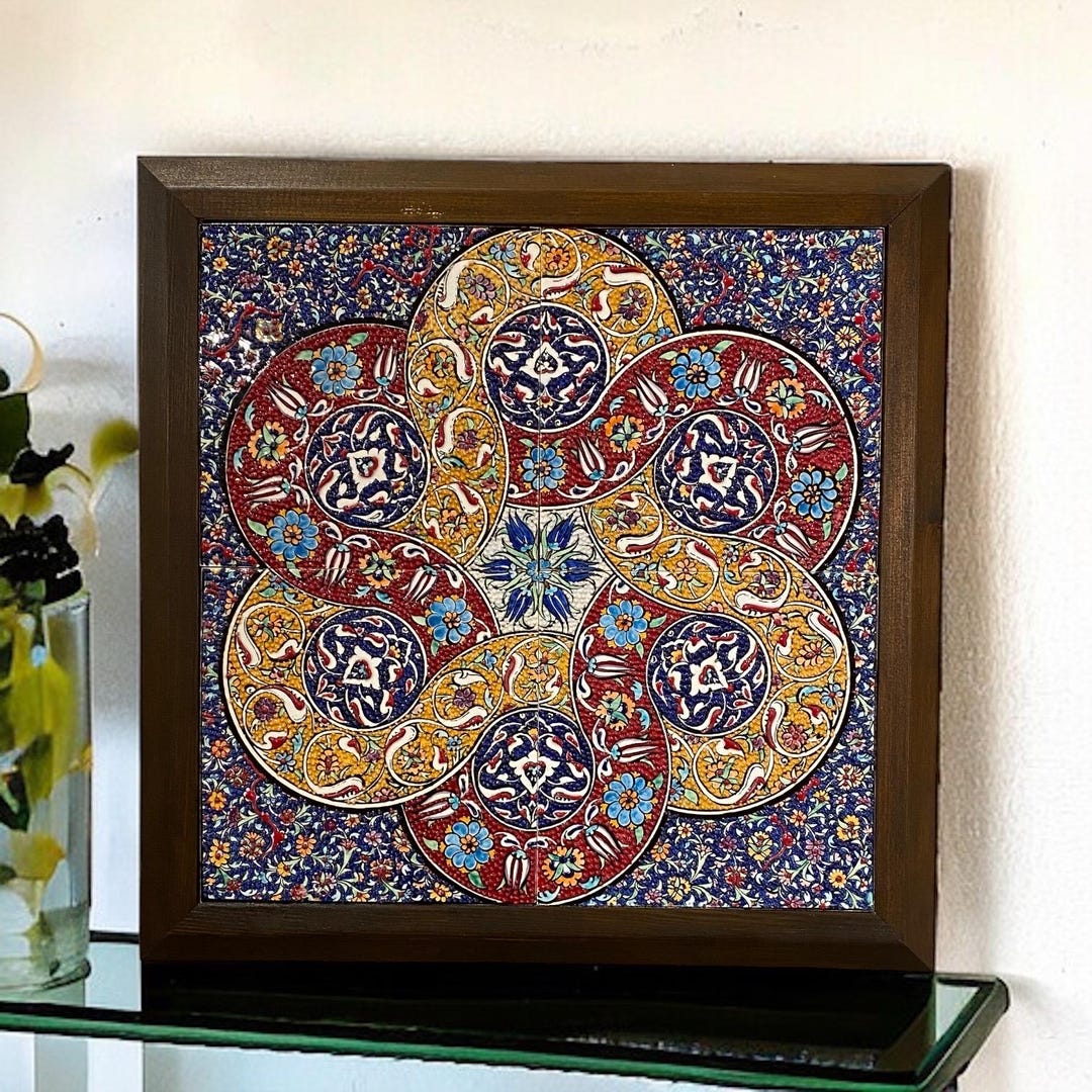 18.8'' Turkish Wall Tile, Colourful Wall Decor, Decorative Tile for ...