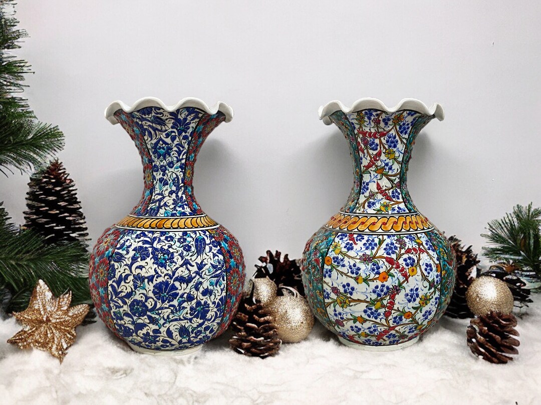 9.8'' Turkish Ceramic Vase Handcrafted Ceramic Vase - Etsy