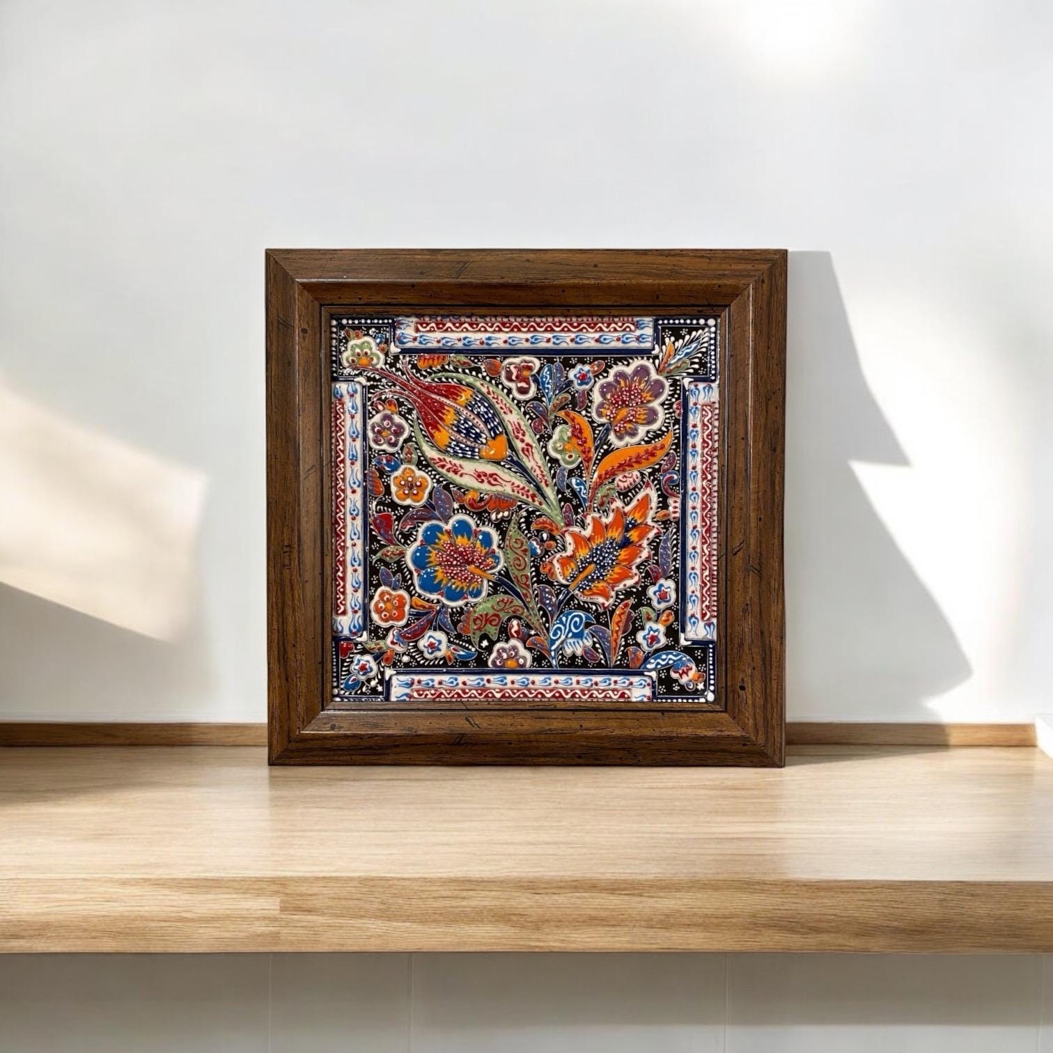 Turkish Wall Tile, Colourful Wall Decor, Decorative Tile for Hanging ...