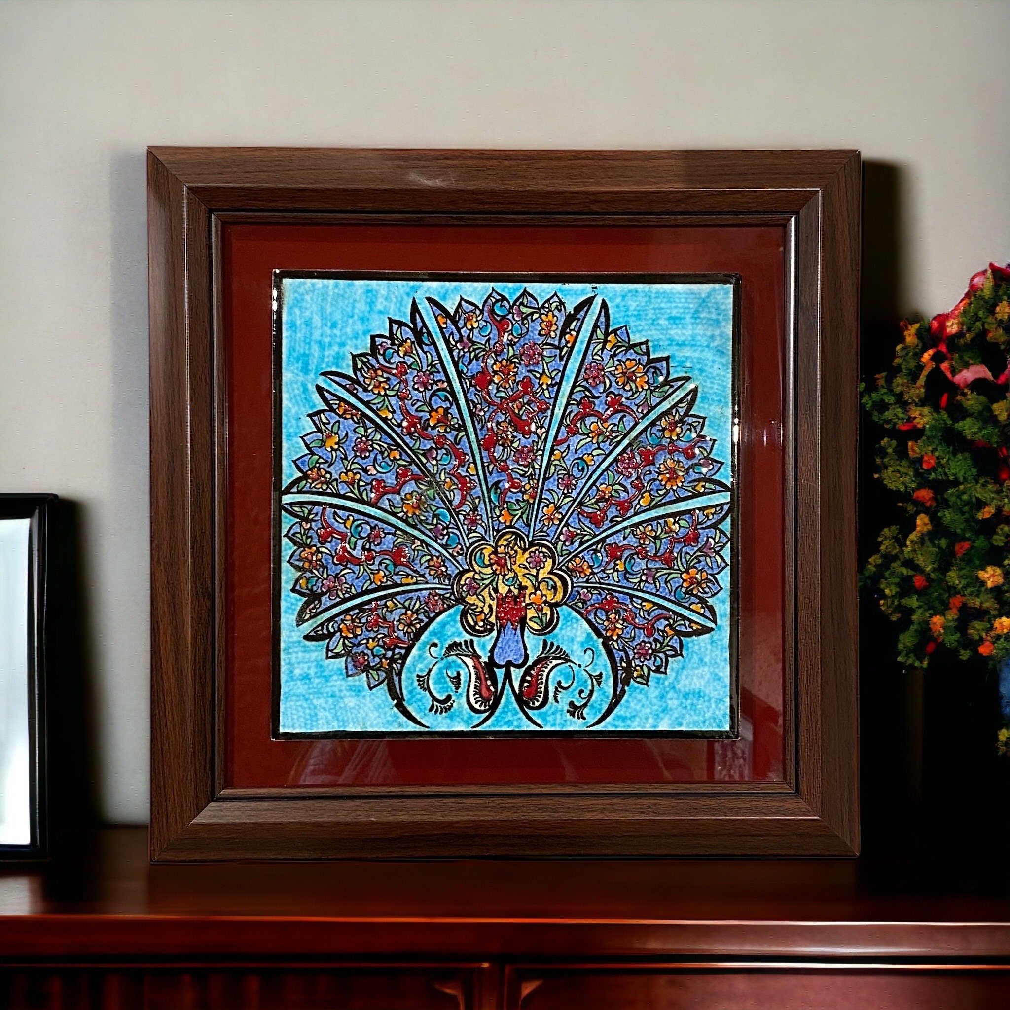 Turkish Wall Tile, Colourful Wall Decor, Decorative Tile for Hanging ...