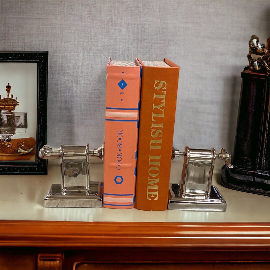 Silver Book Holder, 2 Piece Book Holder, Book and Magazine Holder ...