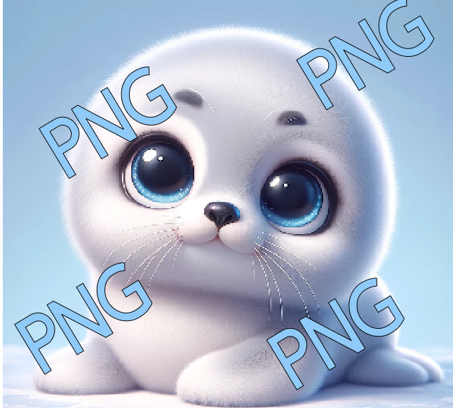 Cute Baby Seal, PNG File, Instant Digital Download, Trending Image,baby ...