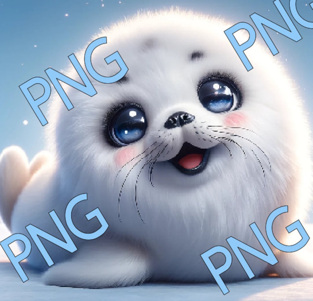 Cute Baby Seal, PNG Image, Instant Digital Download, Trending Image ...