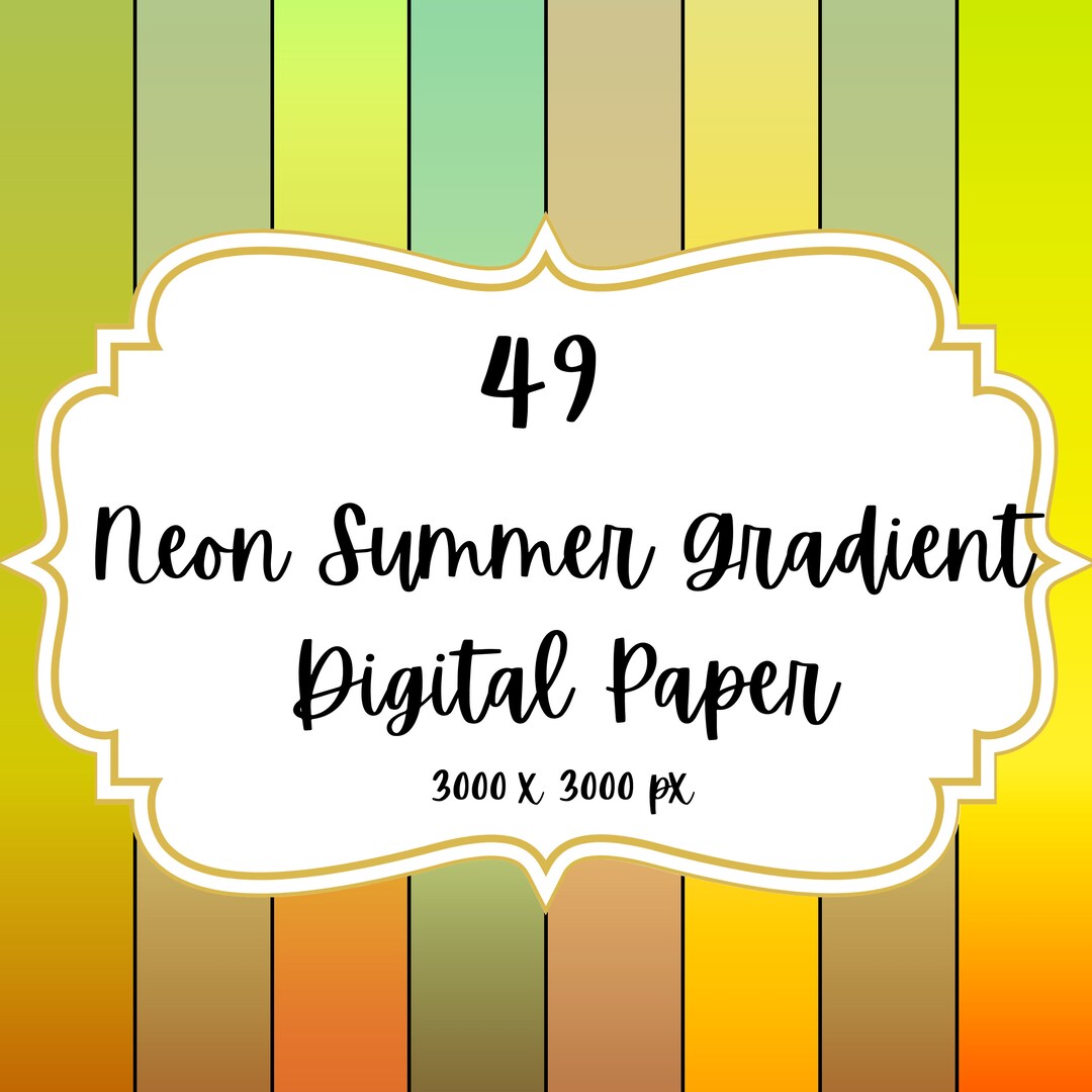 49 Neon Summer Gradient Background Digital Paper Unique - Etsy