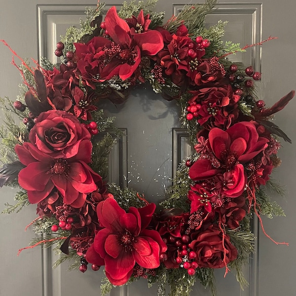 Red Wreath - Etsy