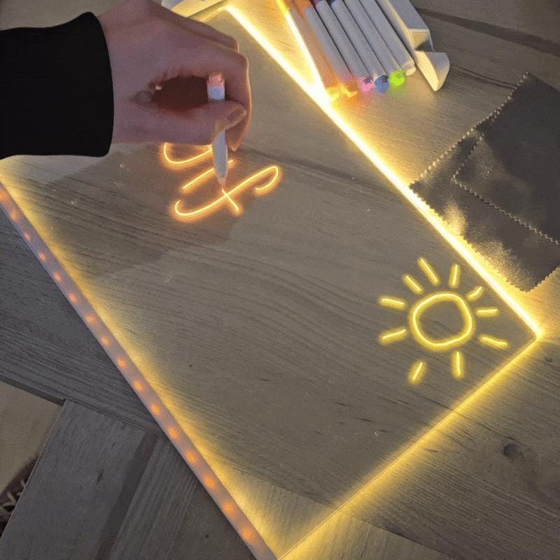 LED Light Drawing Board - 30x20cm Light Writing Board - Fun Creative ...