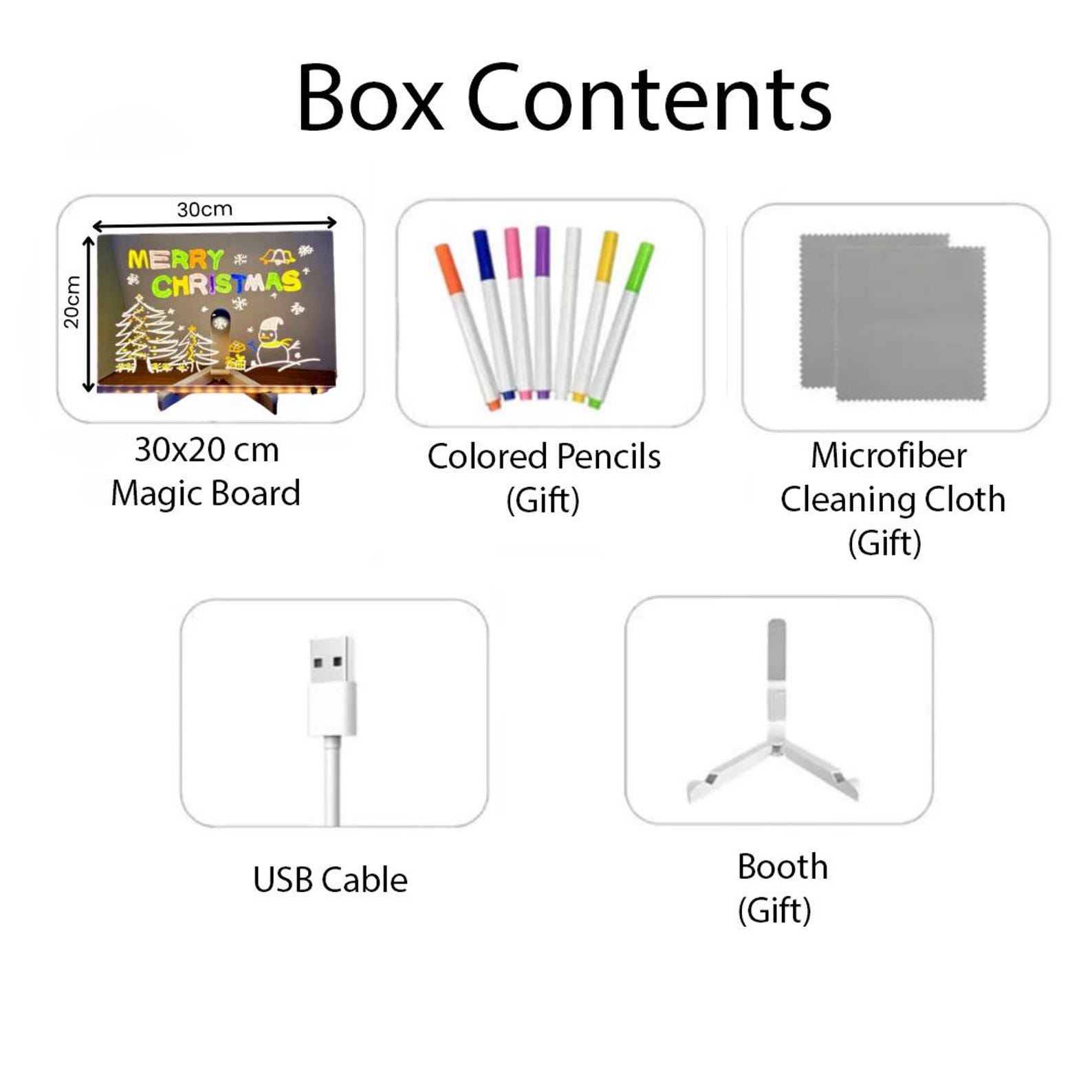 LED Light Drawing Board - 30x20cm Light Writing Board - Fun Creative ...