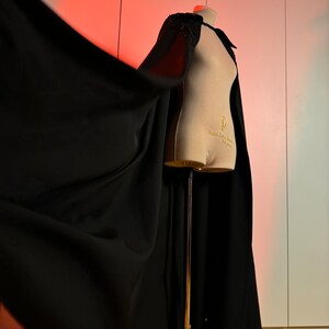 Black Cape: Velvet Collar, Beaded Patches (130cm Length) - Etsy