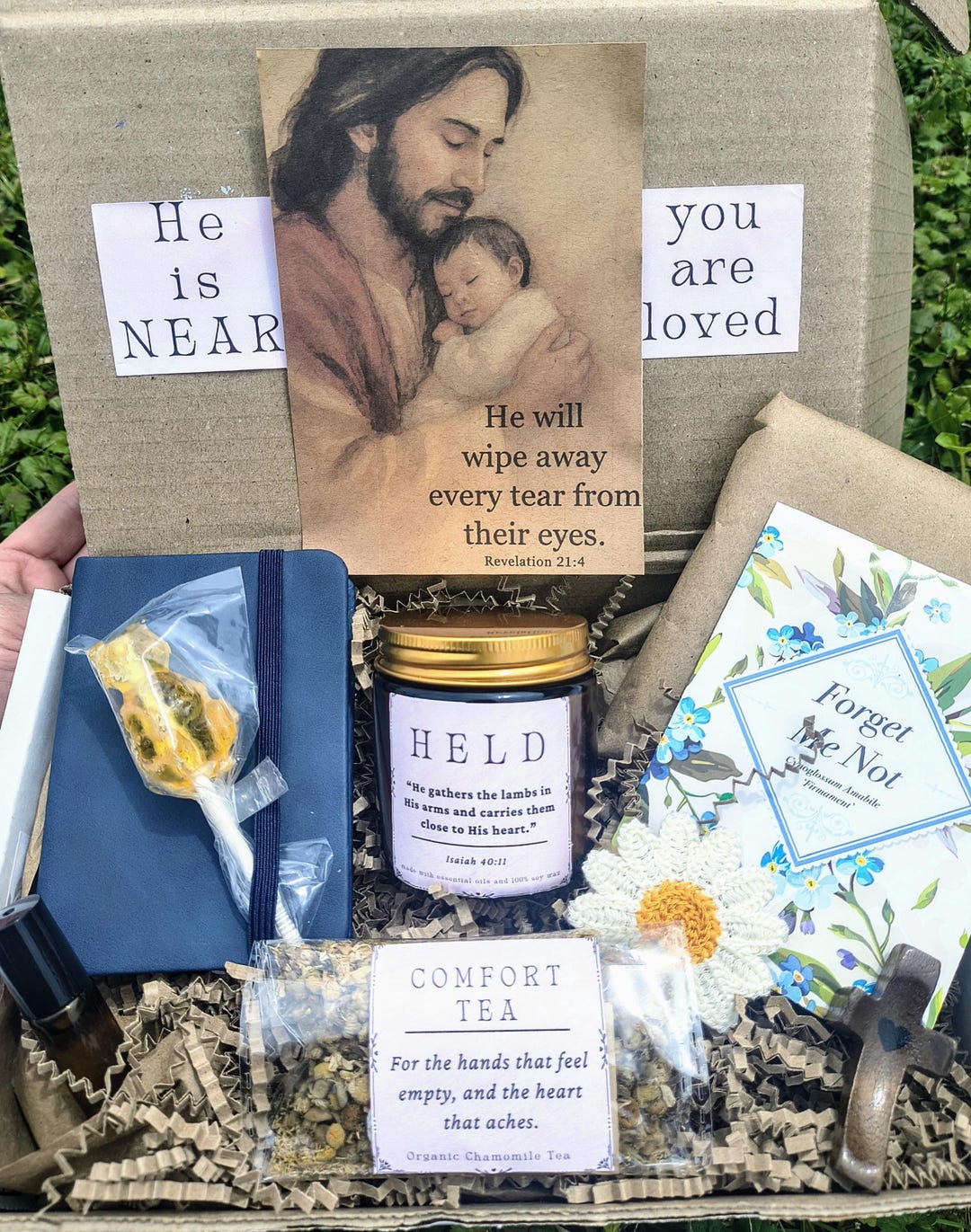 Miscarriage Gift Box – Christian Sympathy Care, Christian Grief – “HELD ...