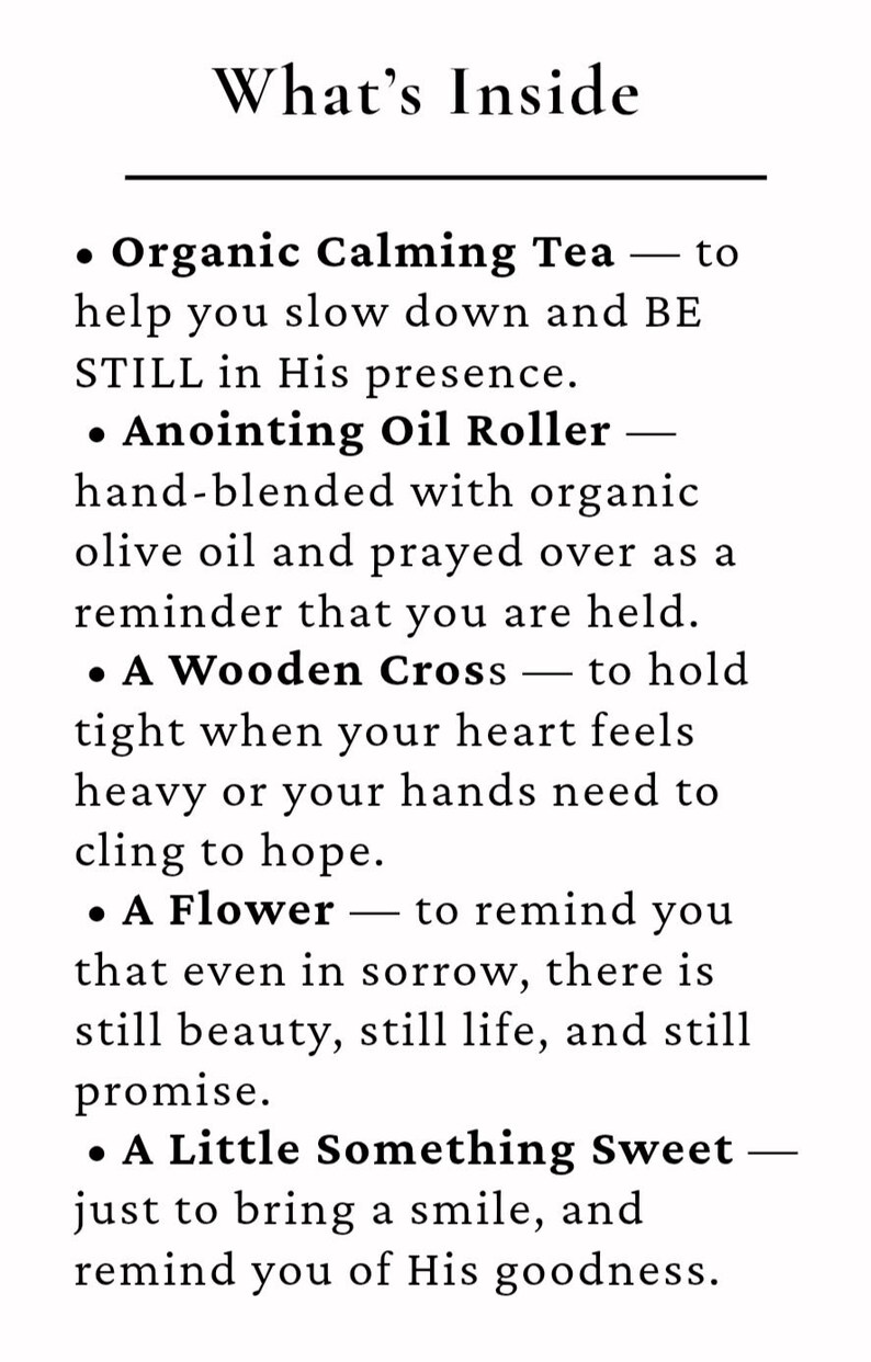 Christian Grief Comfort Box: Prayer Oil, Tea, Cross - Sympathy Gift - Etsy