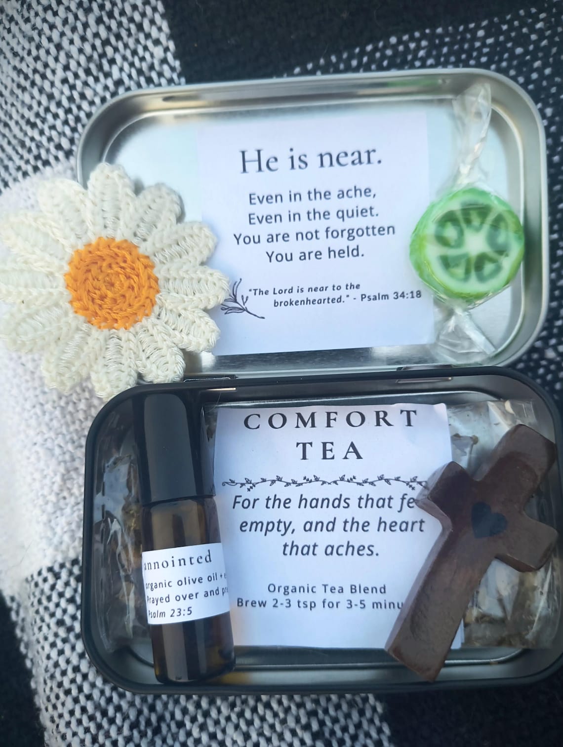 Christian Grief Comfort Box: Prayer Oil, Tea, Cross - Sympathy Gift - Etsy