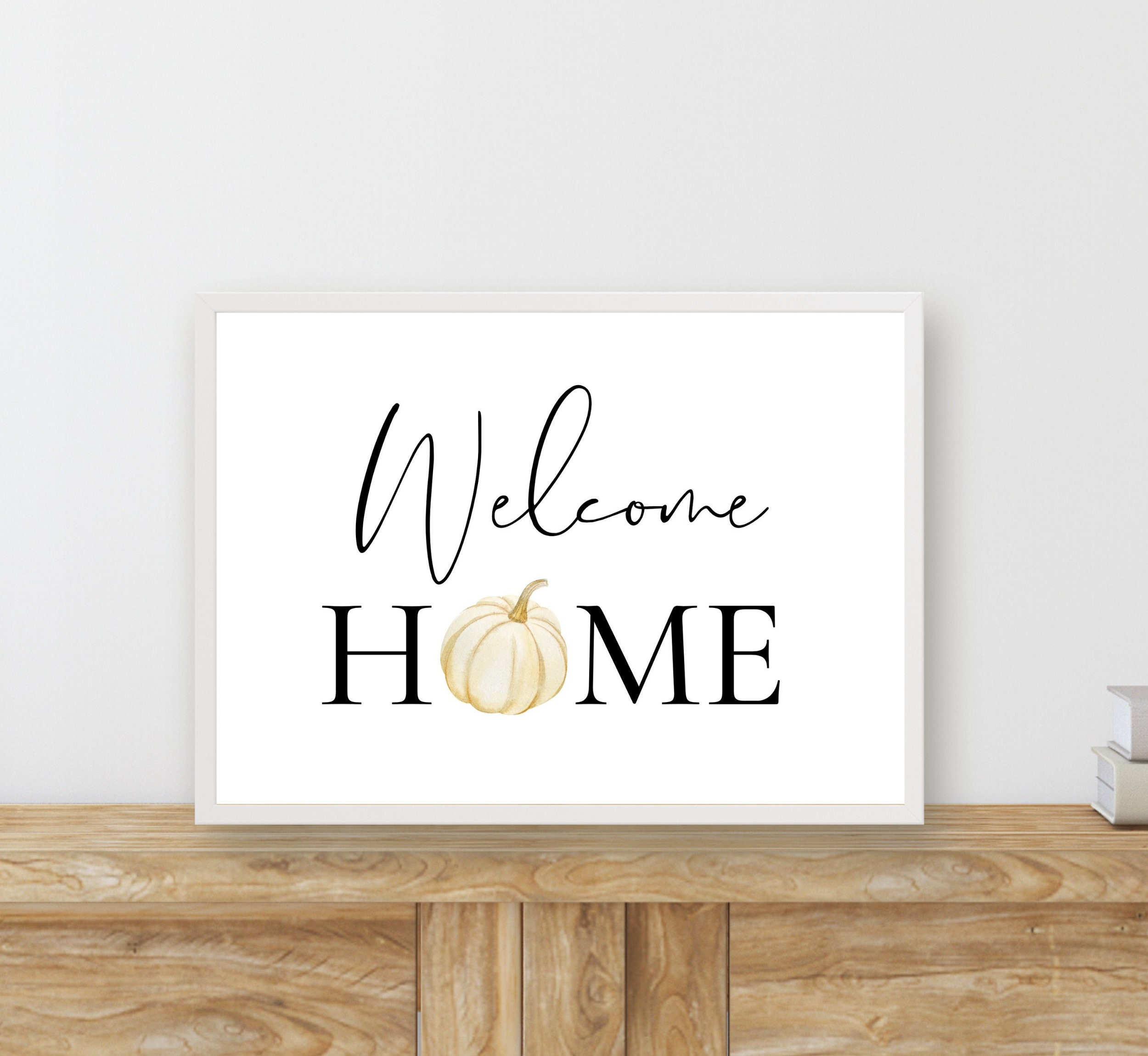 Welcome Home Printable, Fall Wall Art, Autumn Home Decor, Pumpkin Wall ...