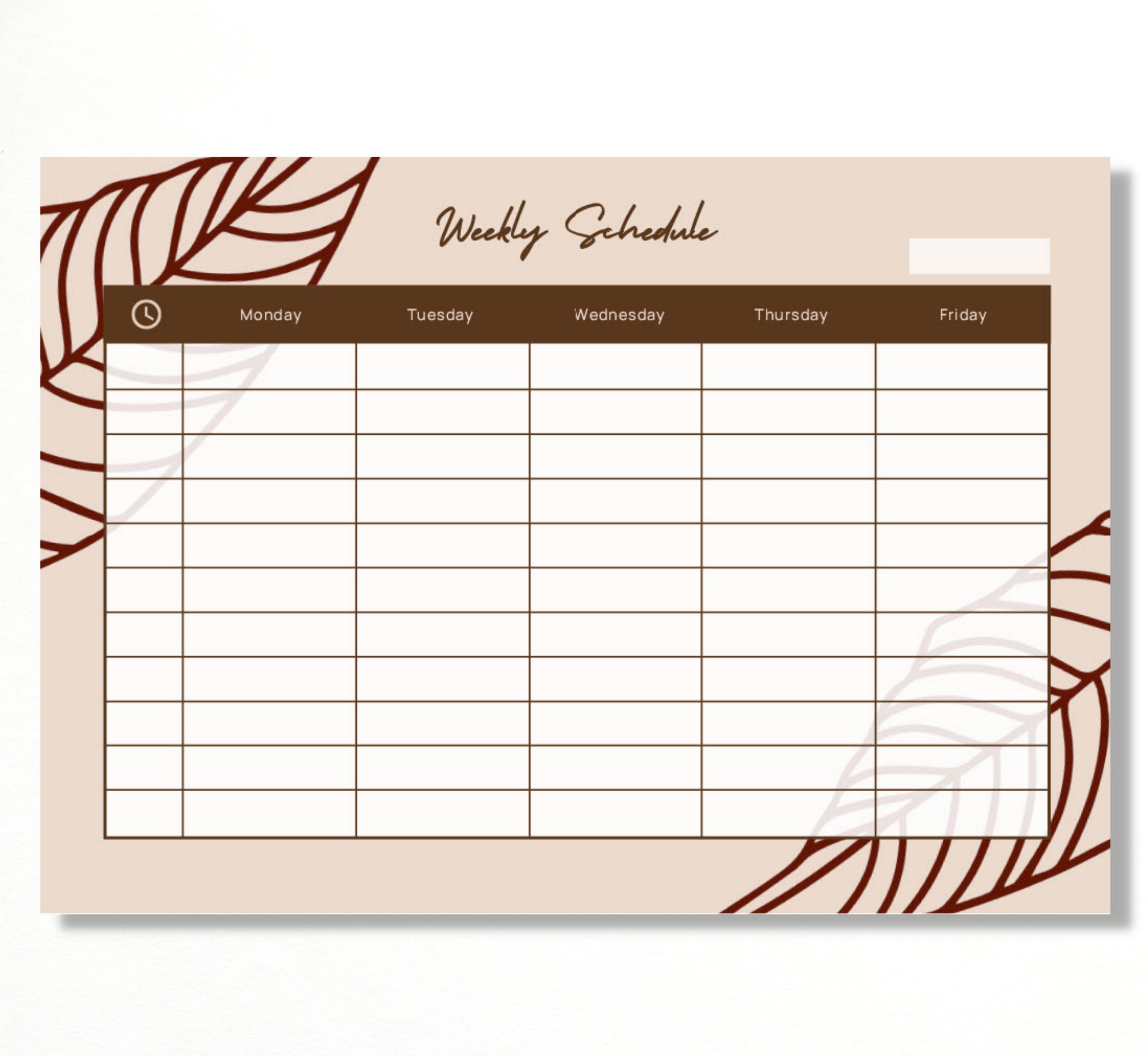 Calendrier Hebdomadaire Avec Horaires Imprimables Agenda Hebdomadaire