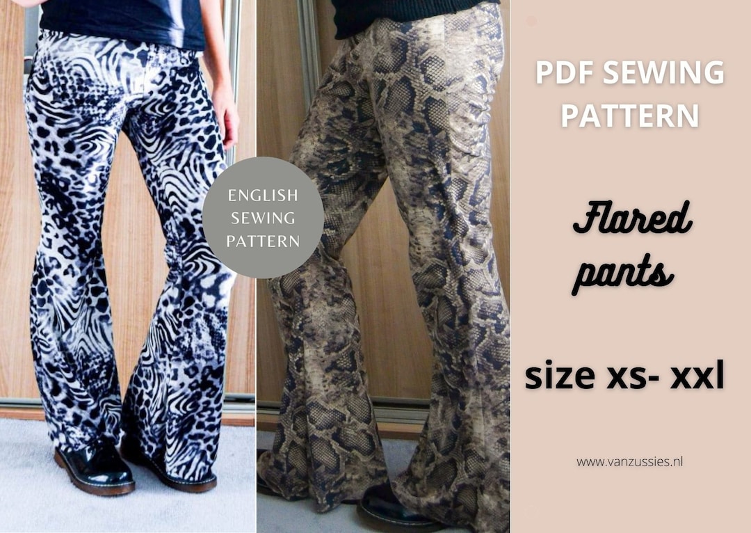 Pdf Sewing Pattern for Flared Pants Sewing Pattern for Beginners - Etsy