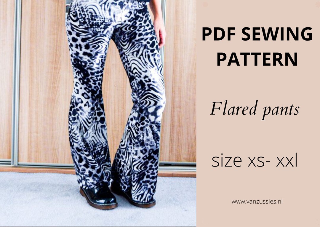 Pdf Sewing Pattern for Flared Pants! Sewing Pattern for Beginners - Etsy