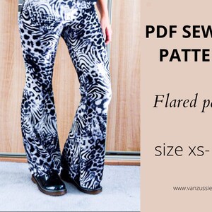 Pdf Sewing Pattern for Flared Pants! Sewing Pattern for Beginners - Etsy