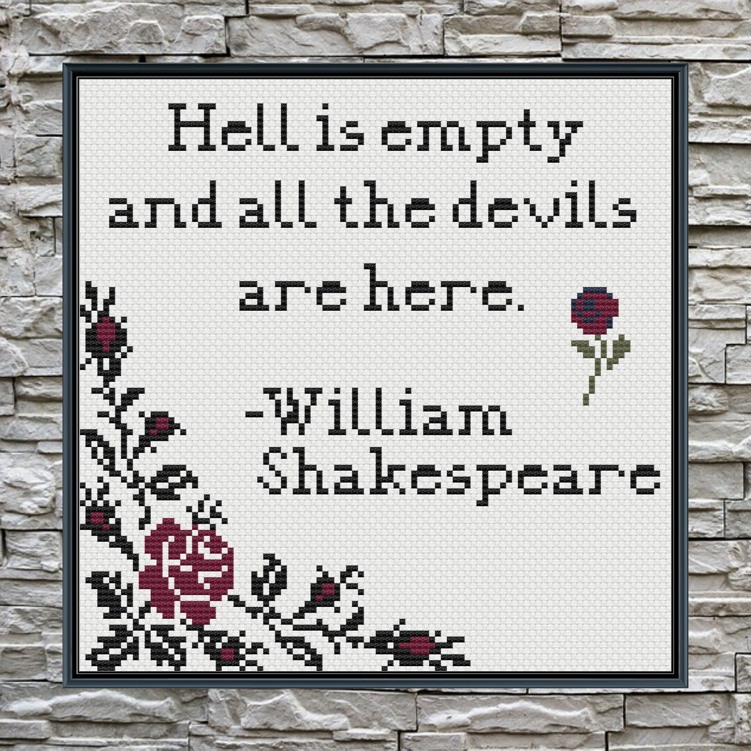 William Shakespeare Tempest Quote Counted Cross Stitch Pattern PDF ...