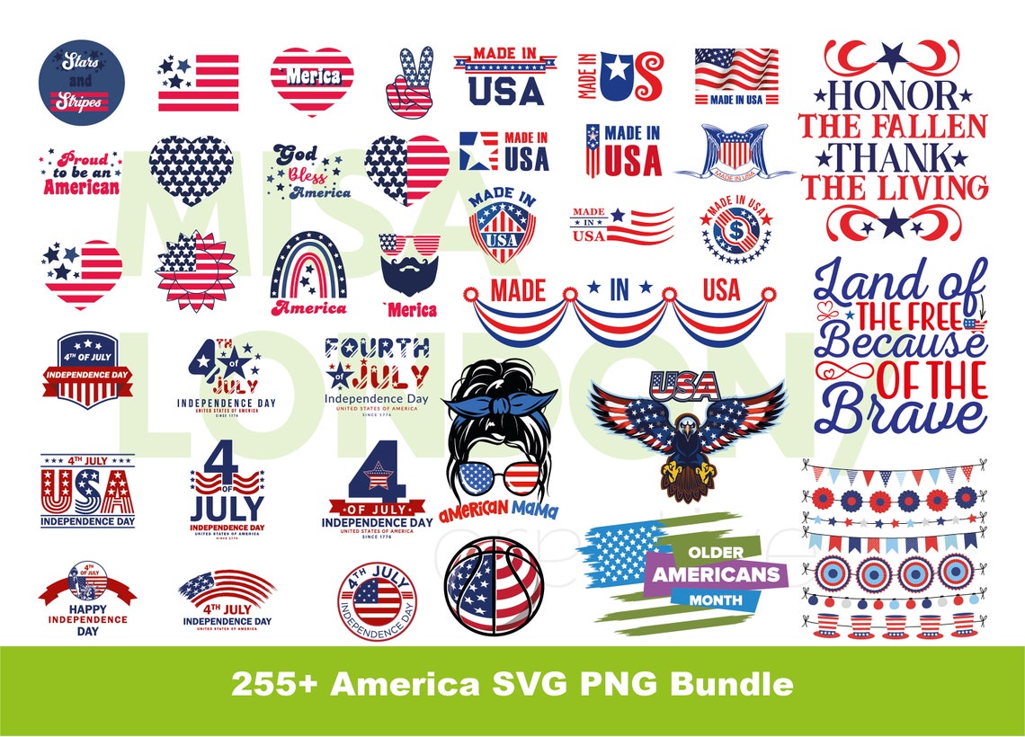 4th of July Bundle Svg Independence Day Svg God Bless - Etsy