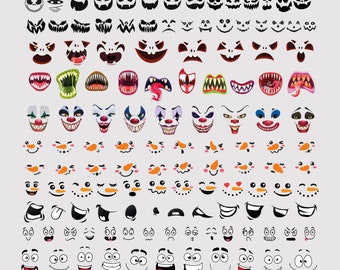 Monster Faces Clip Art - Etsy