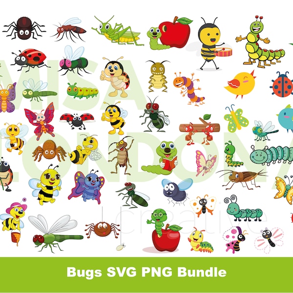 Cute Bugs Clipart - Etsy