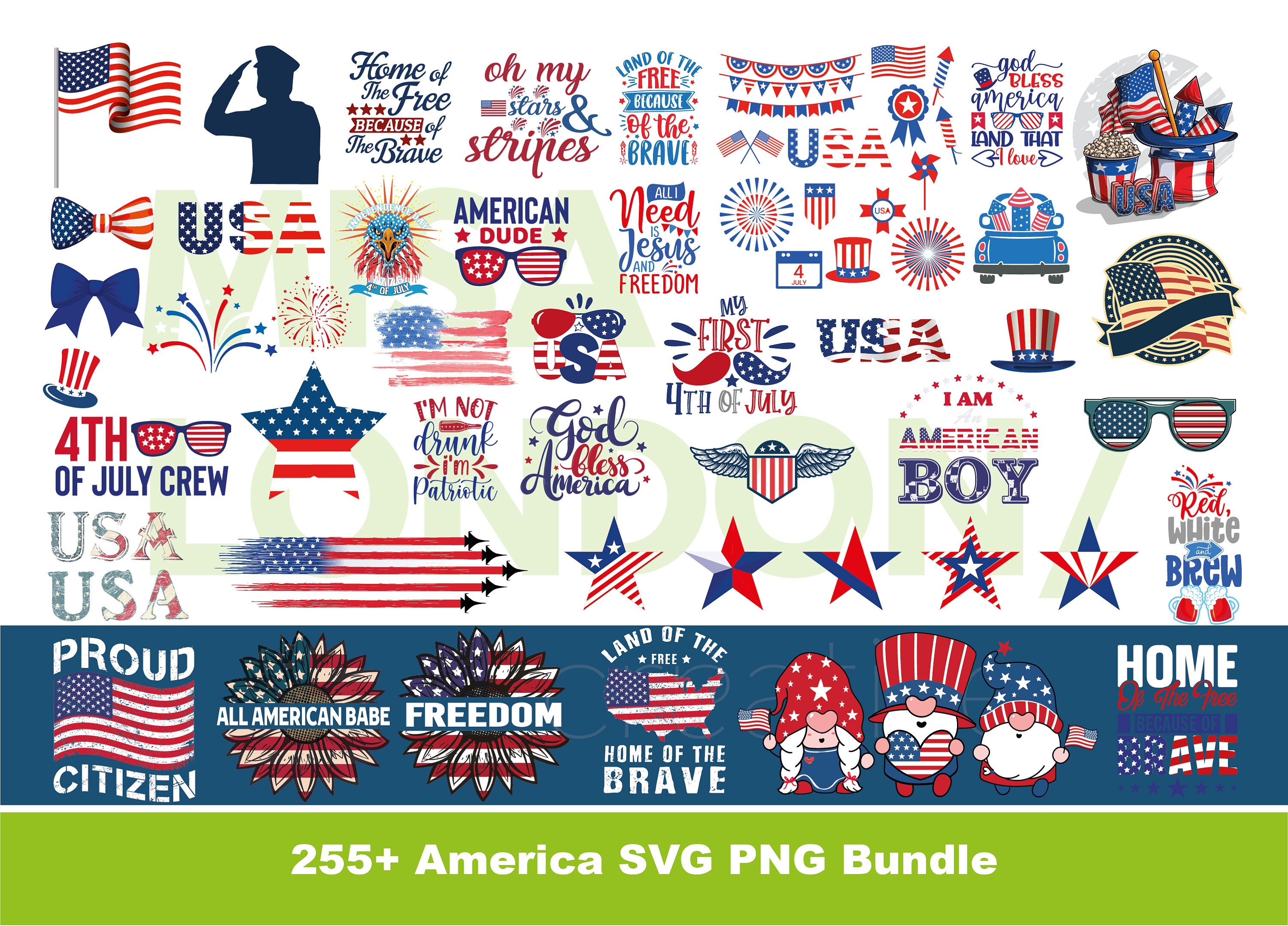 4th of July Bundle Svg Independence Day Svg God Bless - Etsy