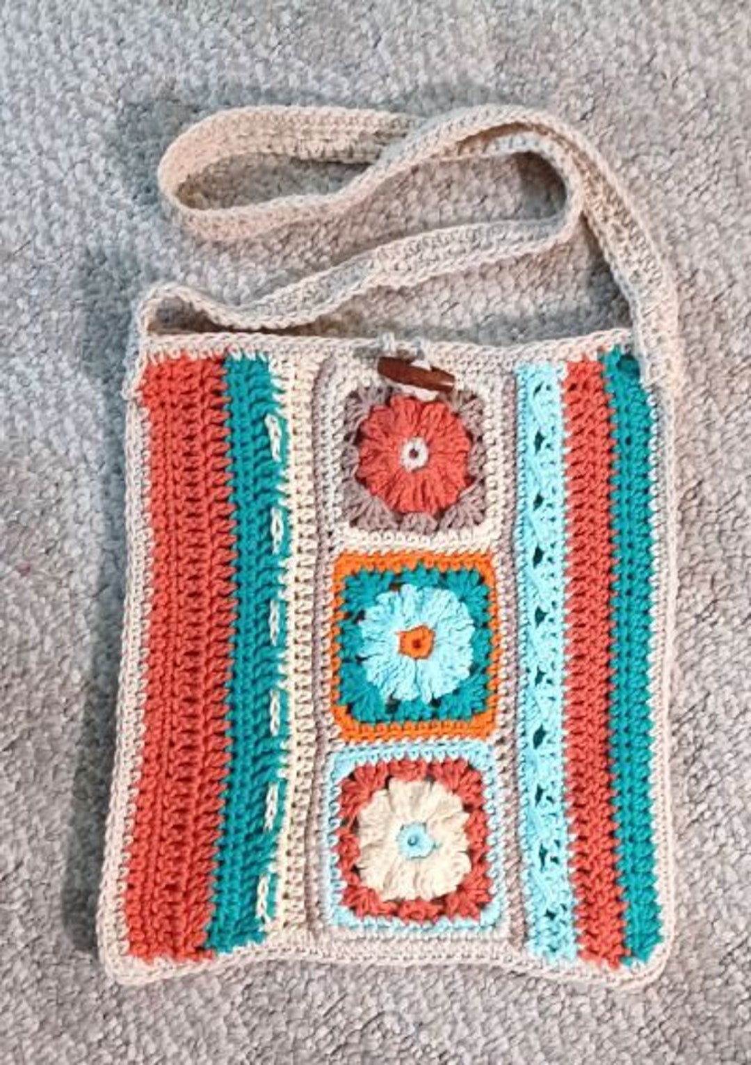 Libbie Granny Square Panel Bag Crochet Pattern, Shoulder Bag, Boho Bag ...