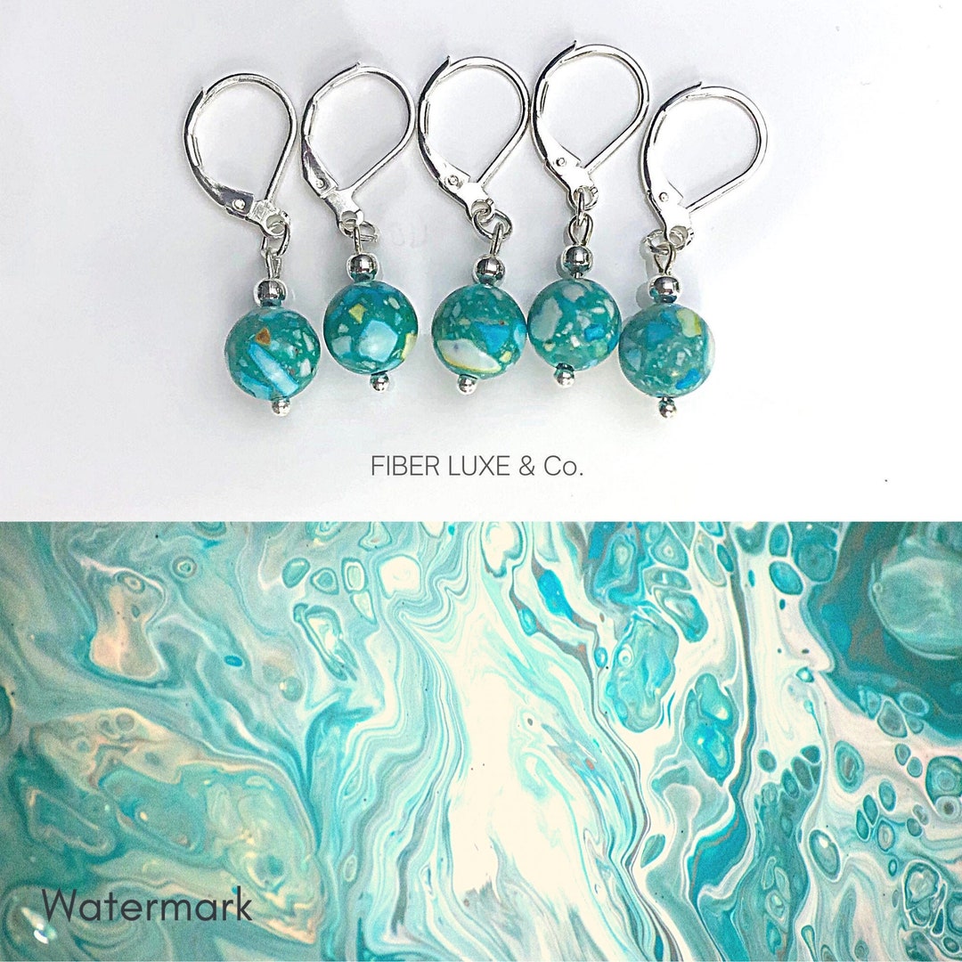 Watermark Natural Stone Stitch Markers, Stitch Holders, Progress ...
