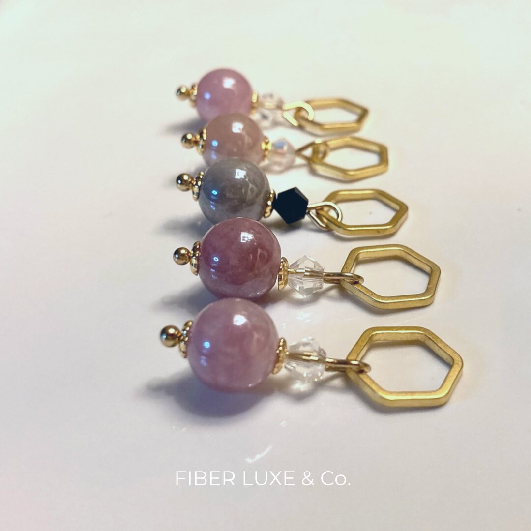 Sunstone Sunset Collection Set of 5 Sunstone Stitch Markers - Etsy