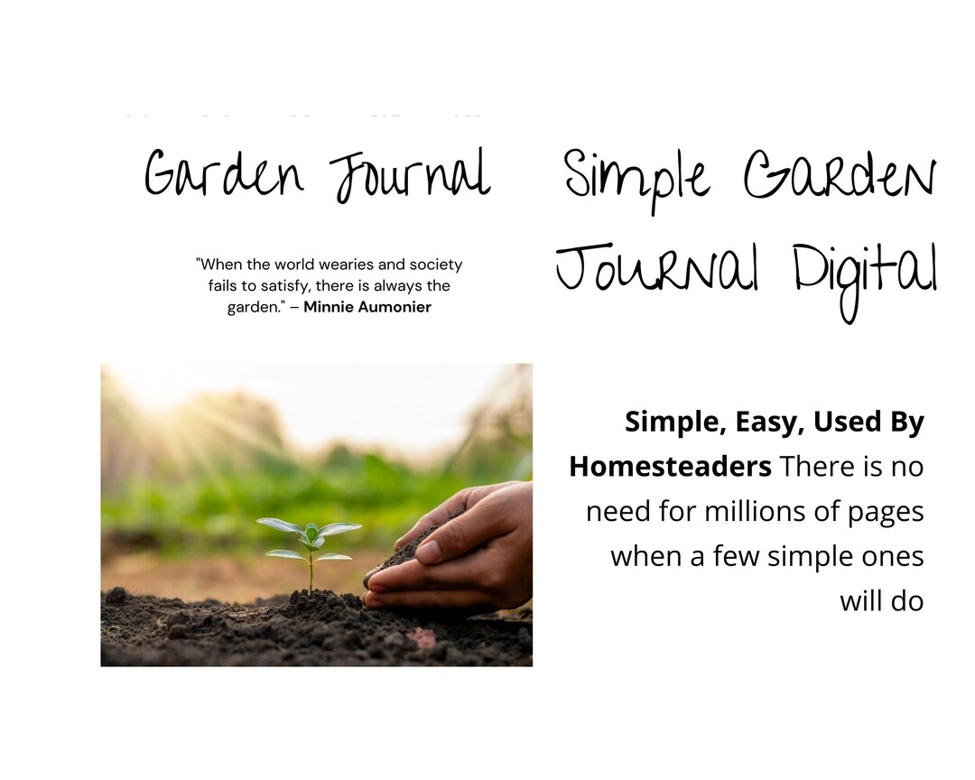 Simple Garden Journal- Homestead Garden Journal- Vegetable Garden ...