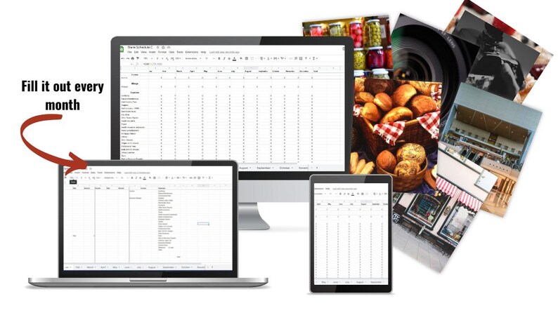 Schedule C- Business Expense Spreadsheet- Profit and Loss Sheet- Small ...