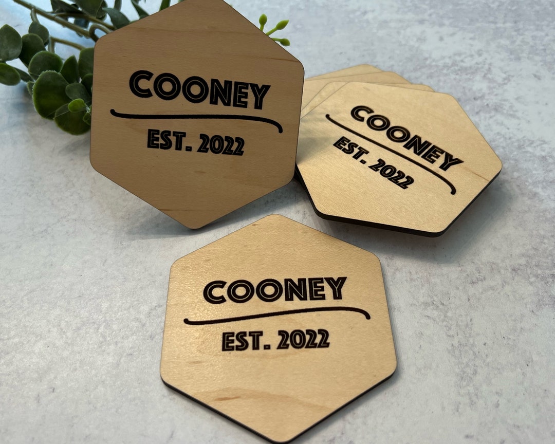 Custom Coaster Design With Name or Message, Wood Coasters, Hexagon ...