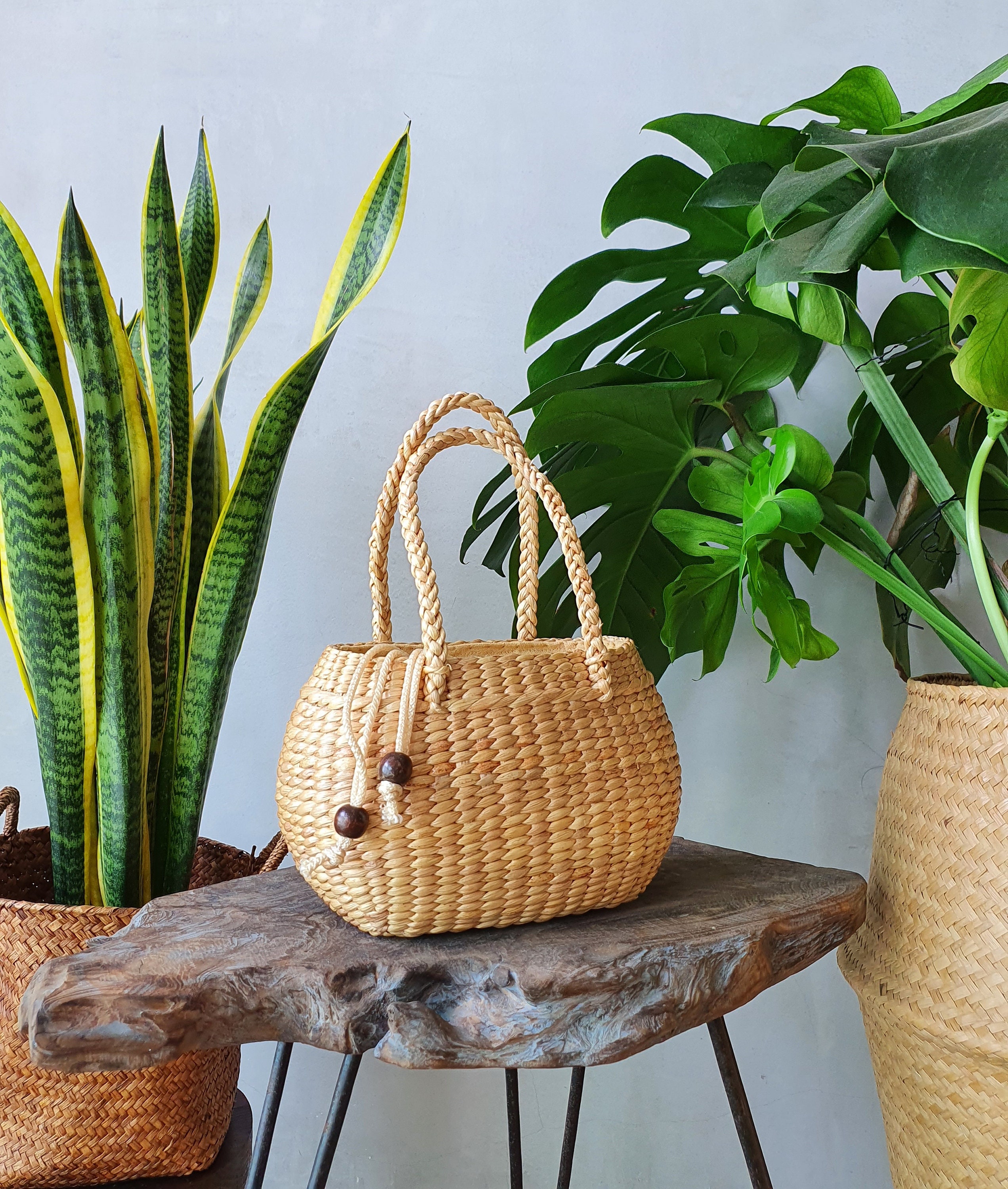 Straw Pouch Bag Handmade Hand Woven Rattan Bag Market | Etsy