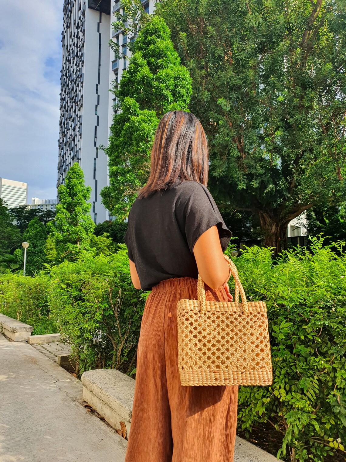 Straw handbag Straw bag Handmade Handwoven Rattan bag | Etsy