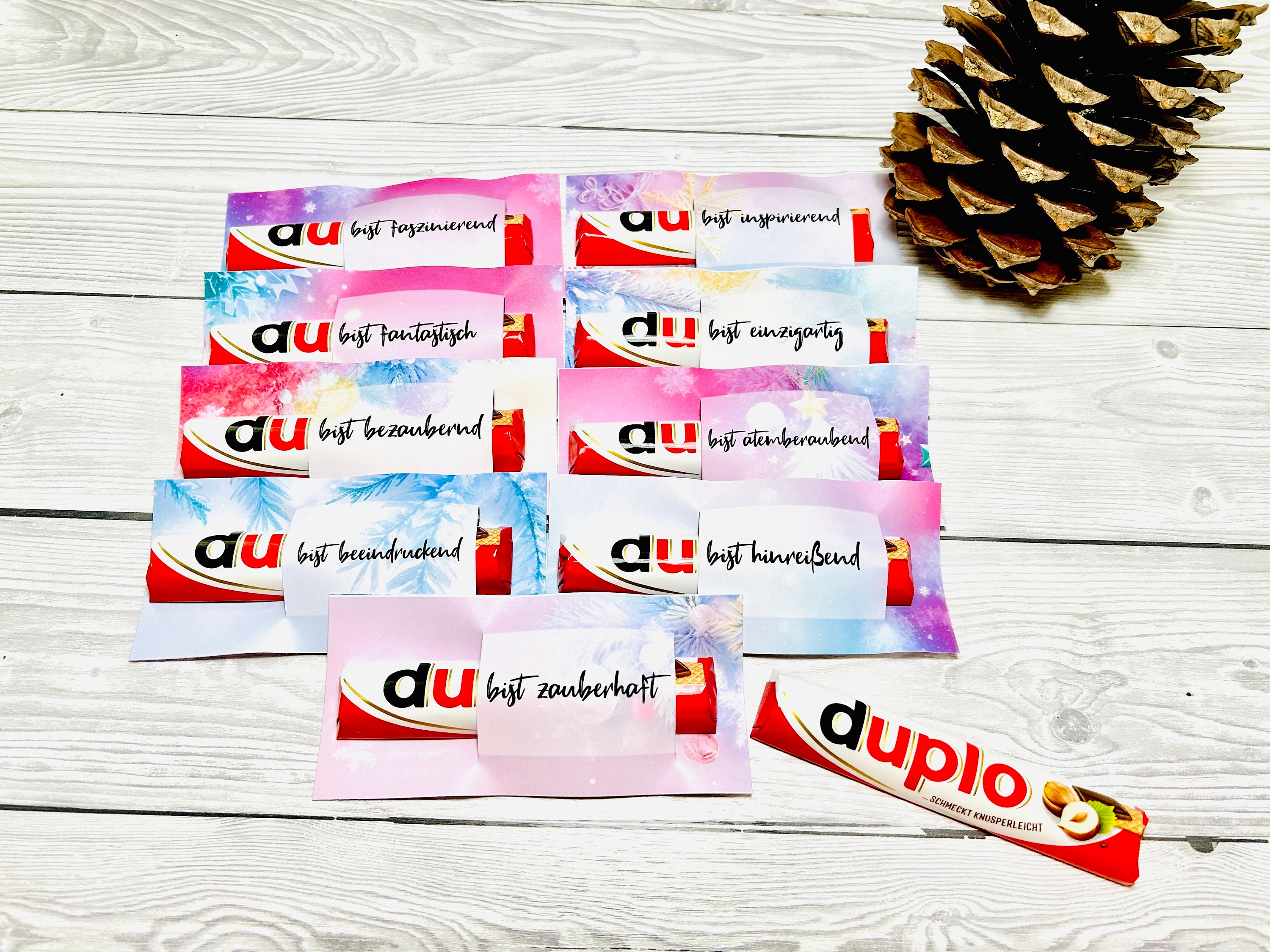 24 Duplo Banderole, Adventskalender, DIY, Selbstliebe, Wichtelgeschenk Kollegen, Weihnachten, Du ...