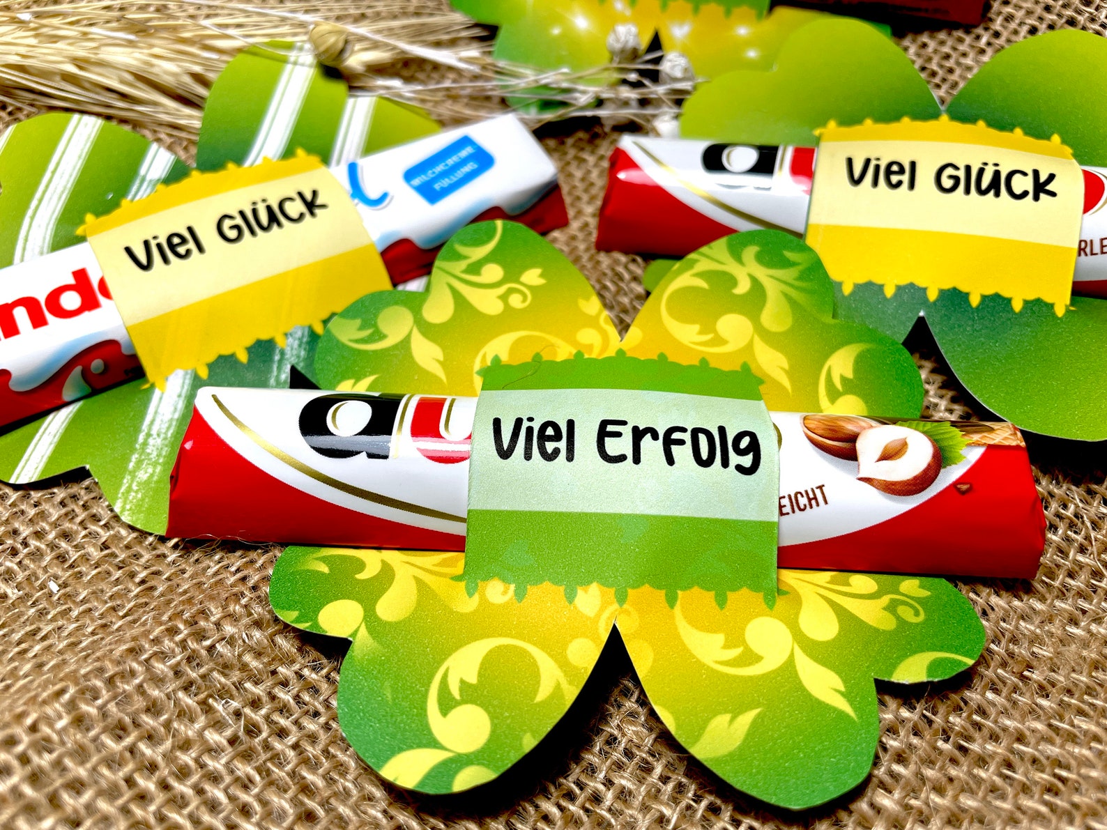 4 Cloverleaf Duplo Packaging Banderoles, Chocolate, Good Luck Gift ...