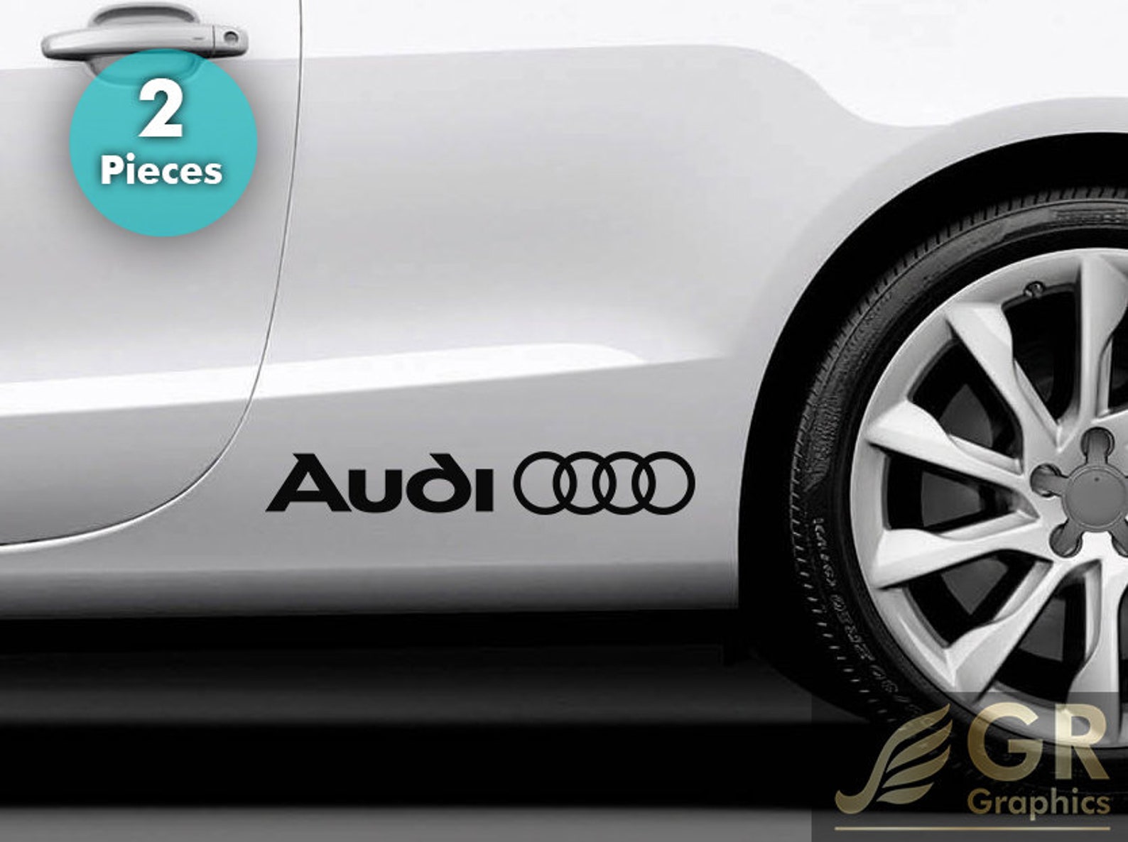 AUDI Logo Decal Sticker x2 Racing Sport S Line Quattro Emblem | Etsy