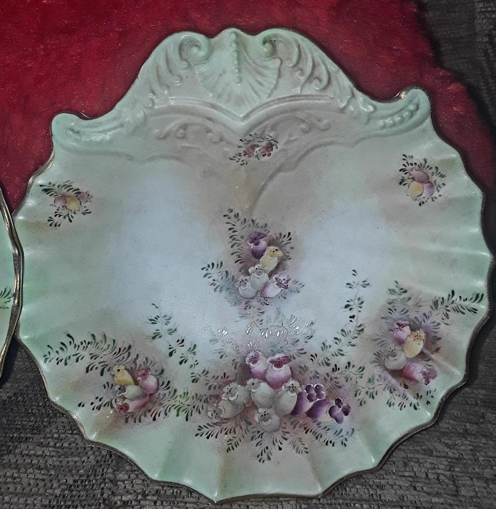 Antique Pre Carlton Ware Wiltshaw and Robinson Shell Dishes Blush Ivory ...