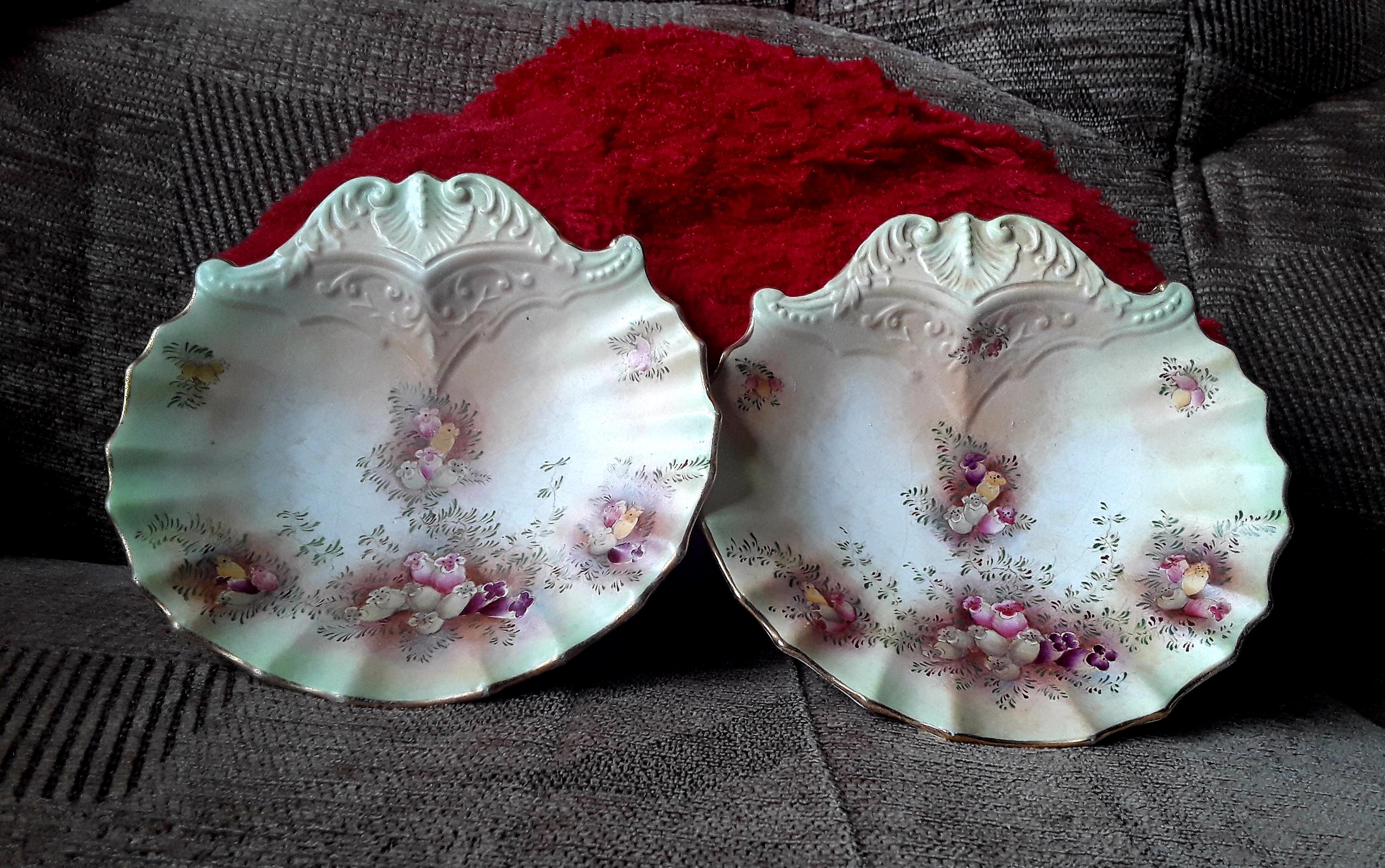 Antique Pre Carlton Ware Wiltshaw and Robinson Shell Dishes Blush Ivory ...