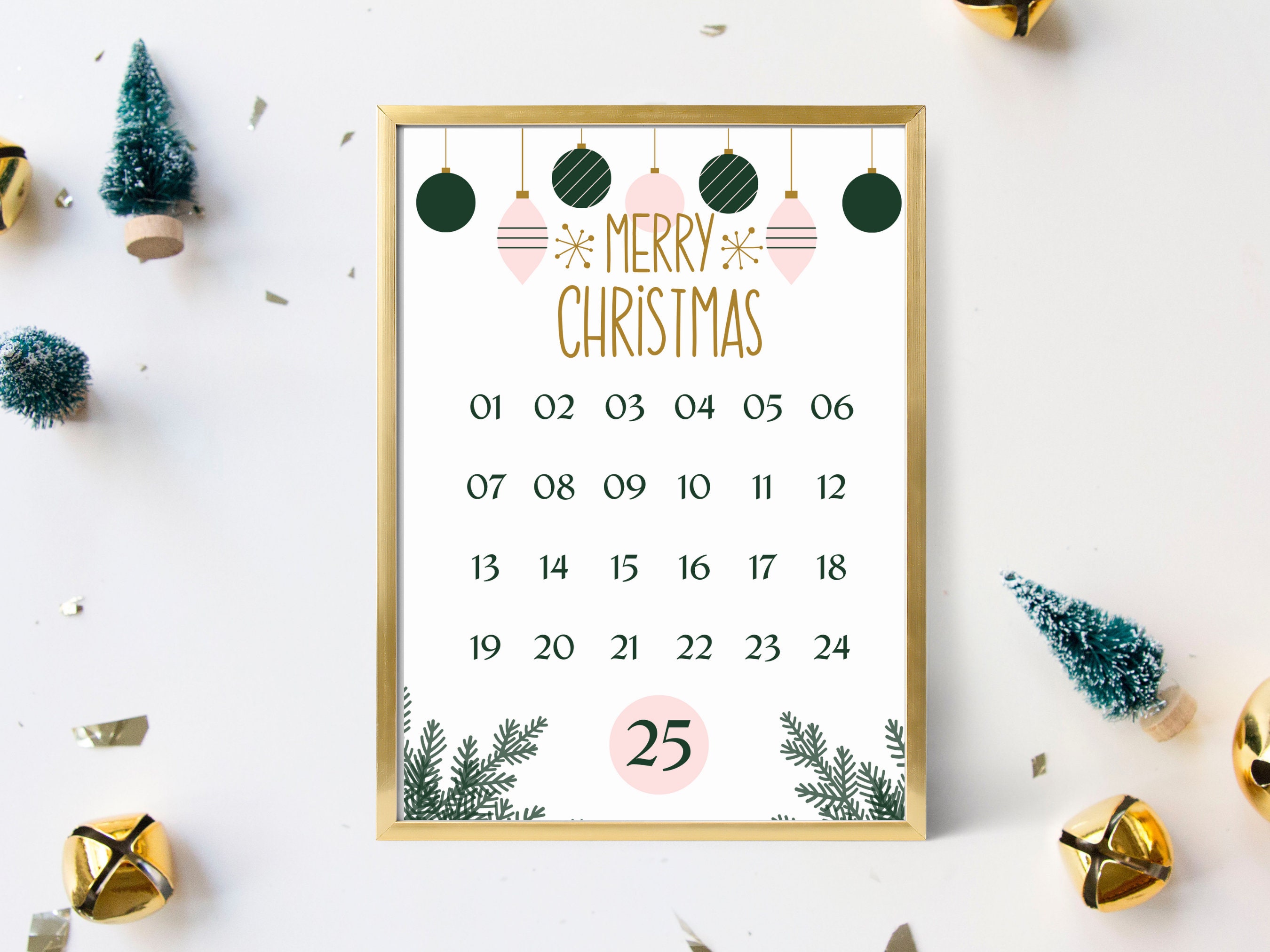 Printable Christmas Countdown Calendar Digital Download Christmas ...