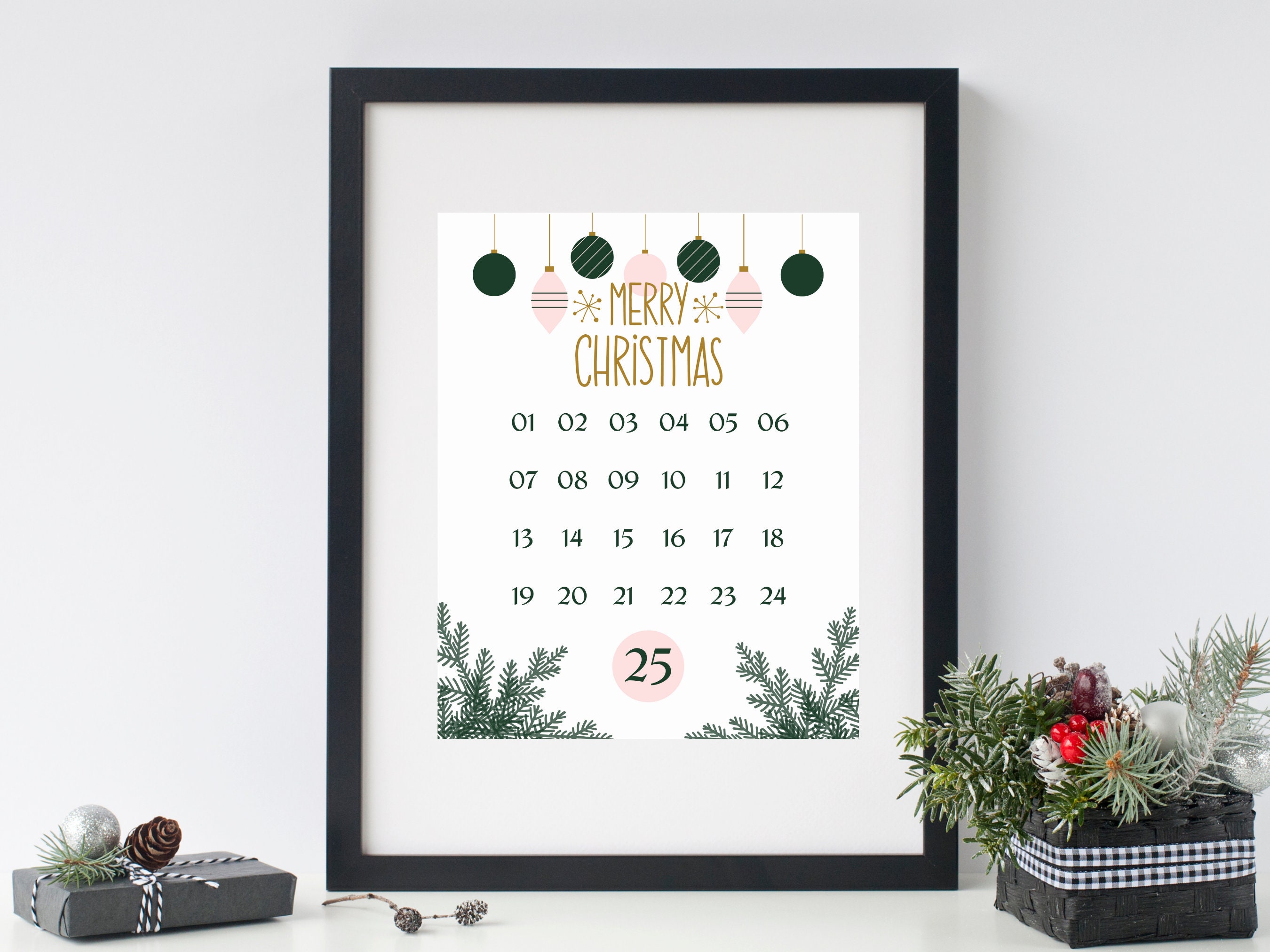 Printable Christmas Countdown Calendar Digital Download Christmas ...