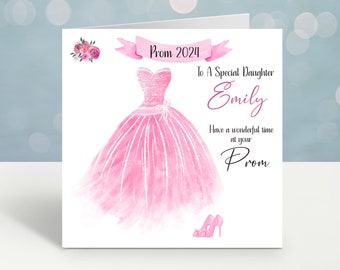 Personalised Prom Card on Your Prom Night School Prom Girls Teenager ...