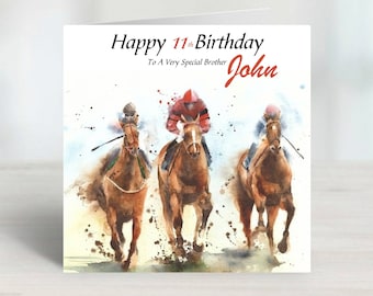 Horse Racing Birthday Card | Etsy UK