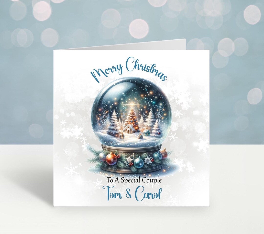 Snow Globe Christmas Card, Personalised Greeting Card - Etsy UK